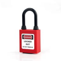 China 38 mm plastic shackle nylon lockout safety padlock for sale