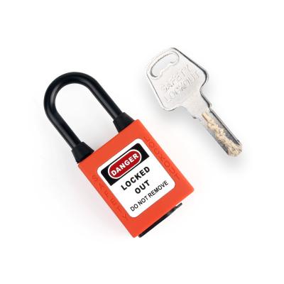 Cina OSHALOCK 38 mm plastic shackle lock out Electrically Non-Conductive Safety Padlock with in vendita