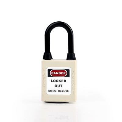 Cina 38MM white plastic body safety lockout Electrically insulated dust-proof security padlock with keyed alike in vendita