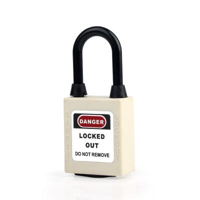 Cina 38MM white plastic body safety lockout Electrically insulated dust-proof security padlock with keyed alike in vendita