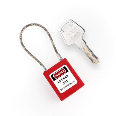 China Custom Logo Stainless Steel Cable Wire keyed alike Safety Padlock for Industrial equipment lockout à venda