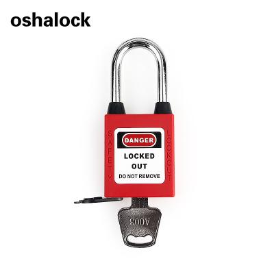 Cina OSHALOCK 38MM Steel beam dust-proof Prevent misuse Device lockout Safety padlock in vendita