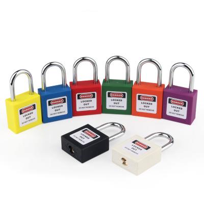 China Non-conductive electrical equipment lockout tagout Aluminum shackle Mini Nylon safety padlock with master key Te koop