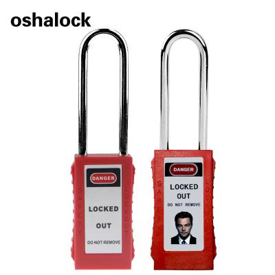 Cina 38mm hardened steel shackle safety padlock with master key for use in mechanical lockout-tagout in vendita