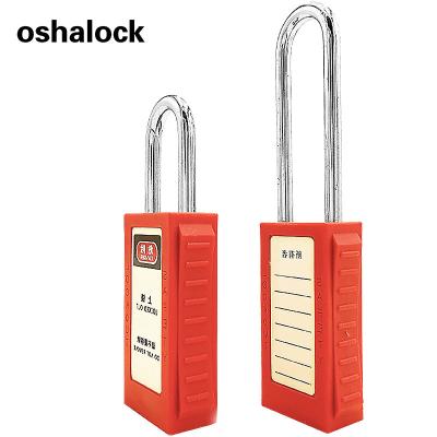 Cina 38mm hardened steel shackle safety padlock with master key for use in mechanical lockout-tagout in vendita