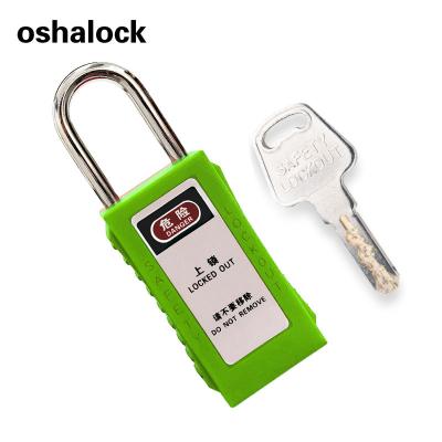 Cina 38mm hardened steel shackle safety padlock with master key for use in mechanical lockout-tagout in vendita