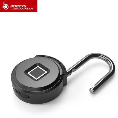 Chine Le cadenas rechargeable Keyless noir de Smart d'empreinte digitale de serrure de porte d'USB ouvrent vite la puce se développante d'individu en alliage de zinc en métal à vendre