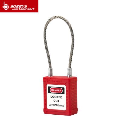 Cina la serrata della sicurezza 97.2G padlocks il colore rosso con il dispositivo d'ancoraggio del cavo dell'acciaio inossidabile in vendita