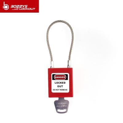 Cina la serrata della sicurezza 97.2G padlocks il colore rosso con il dispositivo d'ancoraggio del cavo dell'acciaio inossidabile in vendita