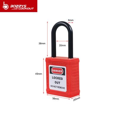 Cina Lucchetto di nylon di sicurezza della chiave primaria del dispositivo d'ancoraggio del corpo della serratura di PA qualsiasi colori disponibili, solitamente rosso e giallo in vendita