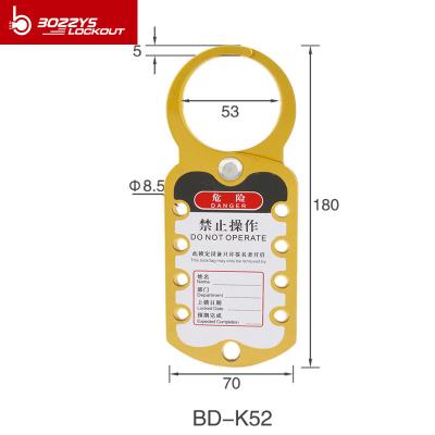 Chine Le loquet en aluminium de lock-out de 9 cadenas, ferment à clef l'étiquette ferment au loquet la couleur facultative à vendre