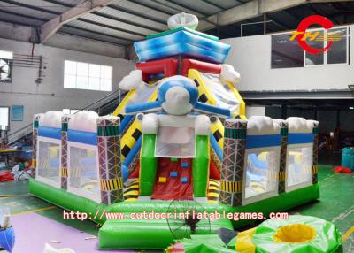 China Children Aircraft Fabric Inflatable Bounce House Castle With Double Slide for sale