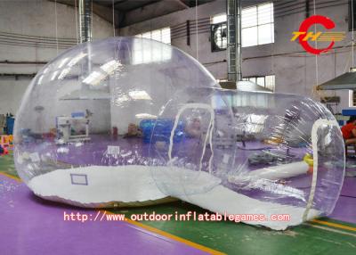 China Outdoor Camping Inflatable Tent Two Room Space PVC Transparent Material for sale