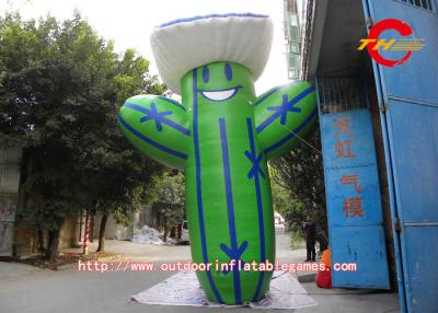 China Customized Green PVC Inkjet Designs Inflatable Model Cactus 6 Meters High for sale