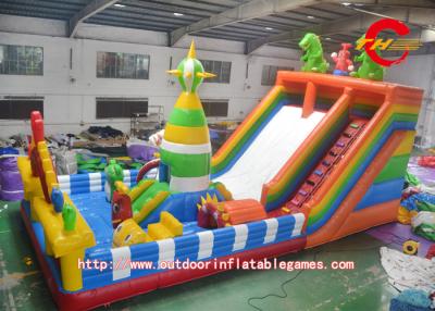China Dinosaur Kingdom Children's Slide Inflatable Jumping Castle Bed Customized for sale