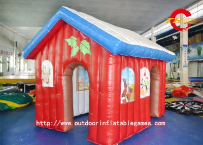 China Outdoor Inflatable Christmas Santa Grotto Red House 5m x 3.5m x 3m for sale