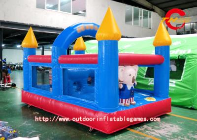 China Blue Children Jump Bed Bounce House Inflatables PVC HD Inkjet for sale