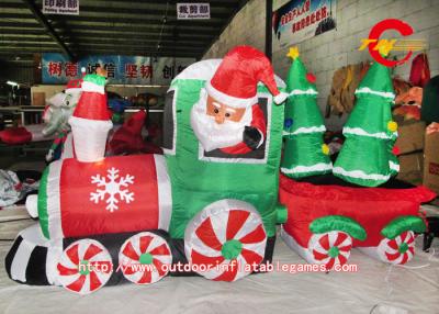 China Red / Green / White Blow Up Santa Claus Decoration Double Stitching for sale