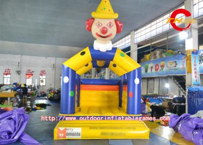 China Yellow Clown Inflatable Jumping Castle 0.55mm PVC Tarpaulin EN71 for sale