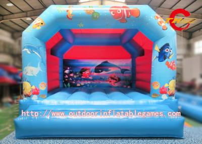 China Commercial Inflatable Bounce House / Blue Sea World Dolphin Bounce House for sale