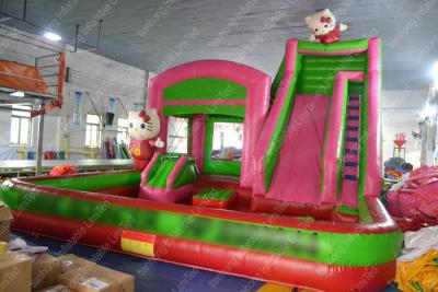 China Durable Blue 0.55mm PVC Two - Lane Inflatable Water Slide For Chidren for sale