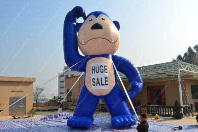 China Pvc 6m Blue Giant Inflatable Gorilla Cartoon for Advertising for sale