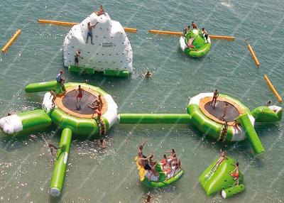 China Green 0.9mm PVC Inflatable Water Games / inflatable water trampoline for sale