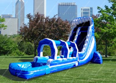 China Kids Bule Big Inflatable Water Park 30m x 8m with air blower for sale