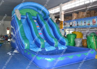 China Pvc Blue Inflatable Water Slides , Dolphin Model Inflatable bouncy Castle for sale