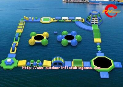 China Large Amusement Park Set PVC Blue Inflatable Water Game Combination for sale