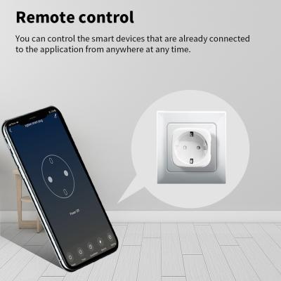 China EU Plug Tuya Remote Power Socket Life APP Intelligence Remote Light Socket for sale