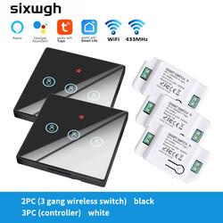 China SIXWGH Tuya Wifi Connected Light Switch Home Automation Touch Wall Switch Controller for sale