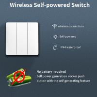 China Wall Light Self Powered Wireless Switch Outdoor Waterproof Push Button Switch for sale