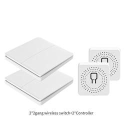 China 16A 433Mhz Wireless Kinetic Energy Switch 2 Way Push Button Waterproof Light Switch for sale