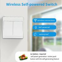 China Wireless Self Powered Remote Control Switch Panel Waterproof Wall Light Switch 10A for sale