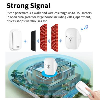 Cina Chiamata senza fili Ring Doorbell Stati Uniti UE Regno Unito all'aperto nessun campanello impermeabile auto-alimentato fissante 300M in vendita