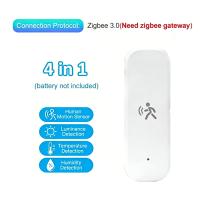China 4 in 1 Zigbee Tuya mmWave Radar Human Motion Sensor | Brightness, Temperature, Humidity Detection Smart Sensor for sale