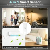 China 4 in 1 Zigbee Tuya mmWave Radar Human Motion Sensor | Brightness, Temperature, Humidity Detection Smart Sensor for sale