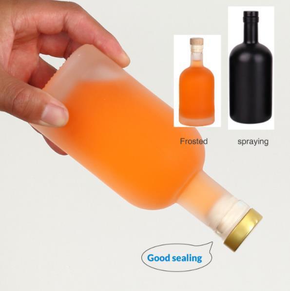 Custom Printed 375ml 500ml 750ml Flint Glass Vodka Bottle with Stopper