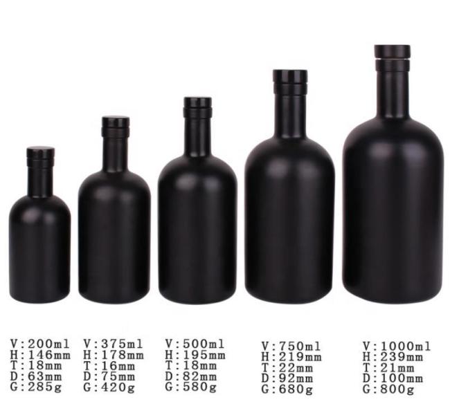 Custom Printed 375ml 500ml 750ml Flint Glass Vodka Bottle with Stopper