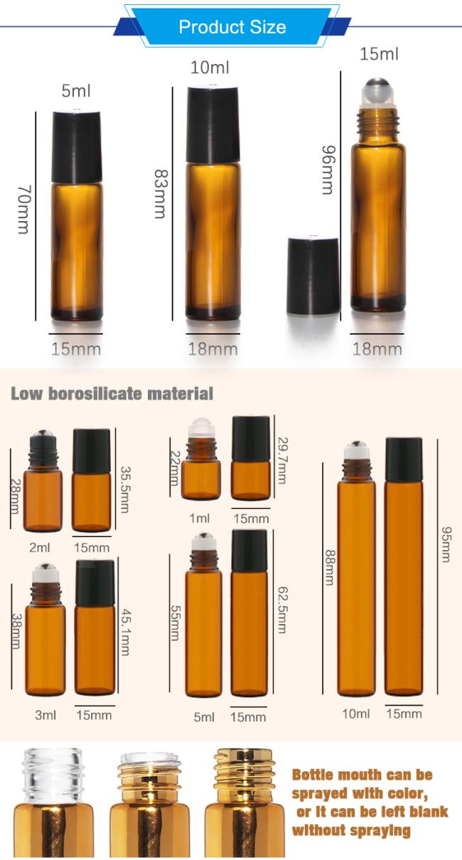 Free Samples Glass Bottle with Screw Lids 5ml 8ml 10 Ml Roll on Bottle