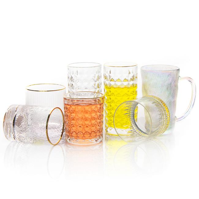 Crystal Striped Whisky Glass Tumbler Cup Personalized Bar Vodka Shot Glasses
