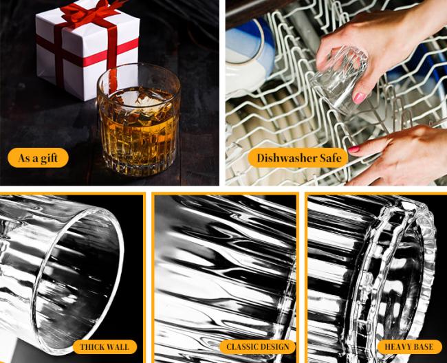 280ml 400ml Round Shaped Glass Cups for Drinking