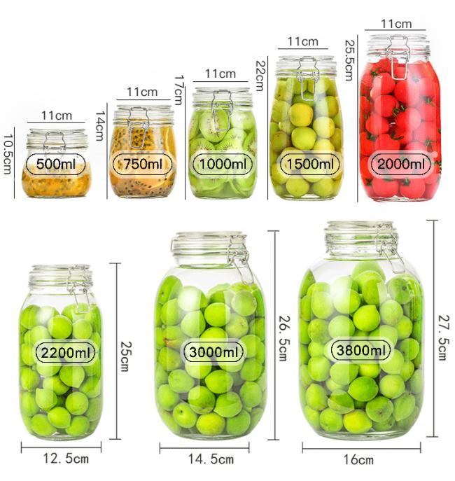 Food Grade Sealed Jam Glass Packing Container with Clip Lids