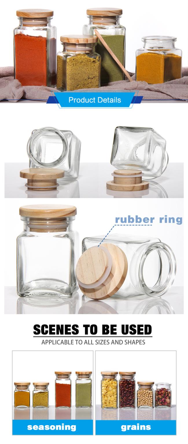 Empty Pudding &amp; Honey Square Glass Jar with Cork Stopper