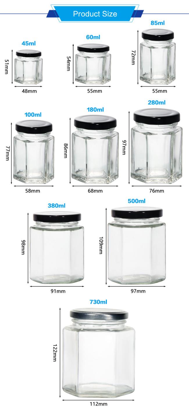 Recycled 4 Oz 8 Oz Food Container Pickle Jars Glass Honey Bee Storage Jar with Metal Lid