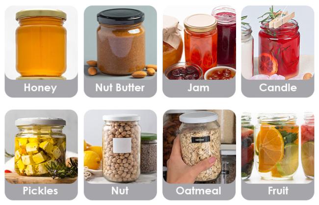 Top Grade Honey 1000ml 500ml Glass Spices Round Jar with Metal Lid