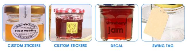 Food Grade 120 Ml 240 Ml 300 Ml Square Glass Jar Jam Jars with Metal Lid