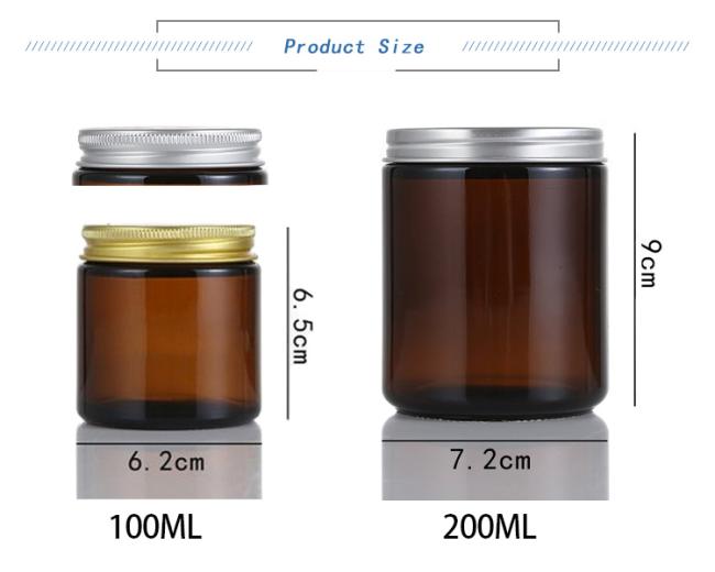 Cheap Price 4oz 8oz Matte Black/Green/Clear/Amber Glass Candle Jar for Household