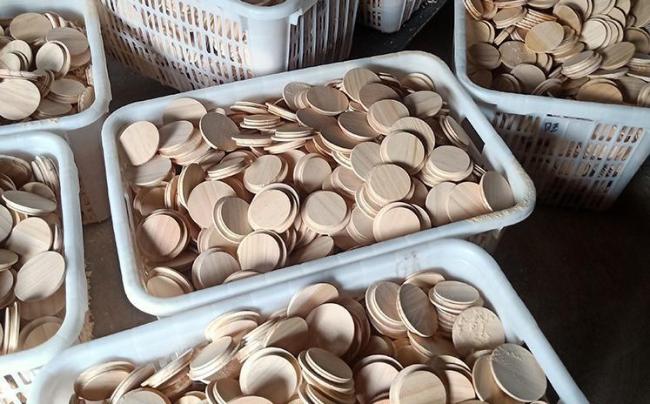 70mm Regular Wide Mouth Canning Jar Lid Natural Bamboo Mason Jar Lid with Straw Hole